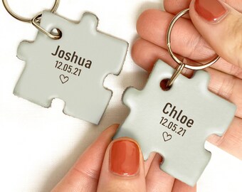 Couple Jigsaw Keychain - Etsy