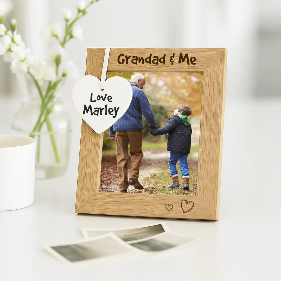 Grandad and Me Photo Frame, Personalised Grandad Plaque & Picture Frame ...