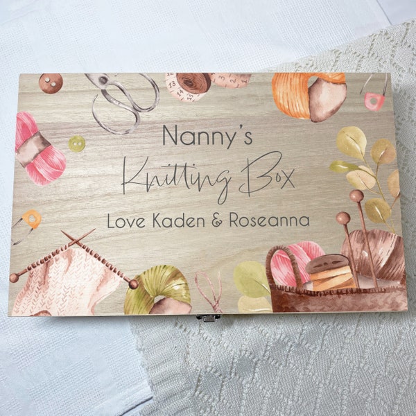 Wooden Knitting Box - Etsy