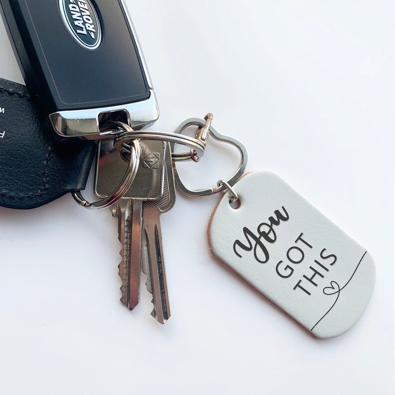 Engraved Leather Keychain. Custom Leather Keychain. Leather | Etsy