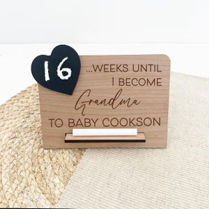Grandparents Baby Announcement, Baby Countdown Plaque, Personalised ...
