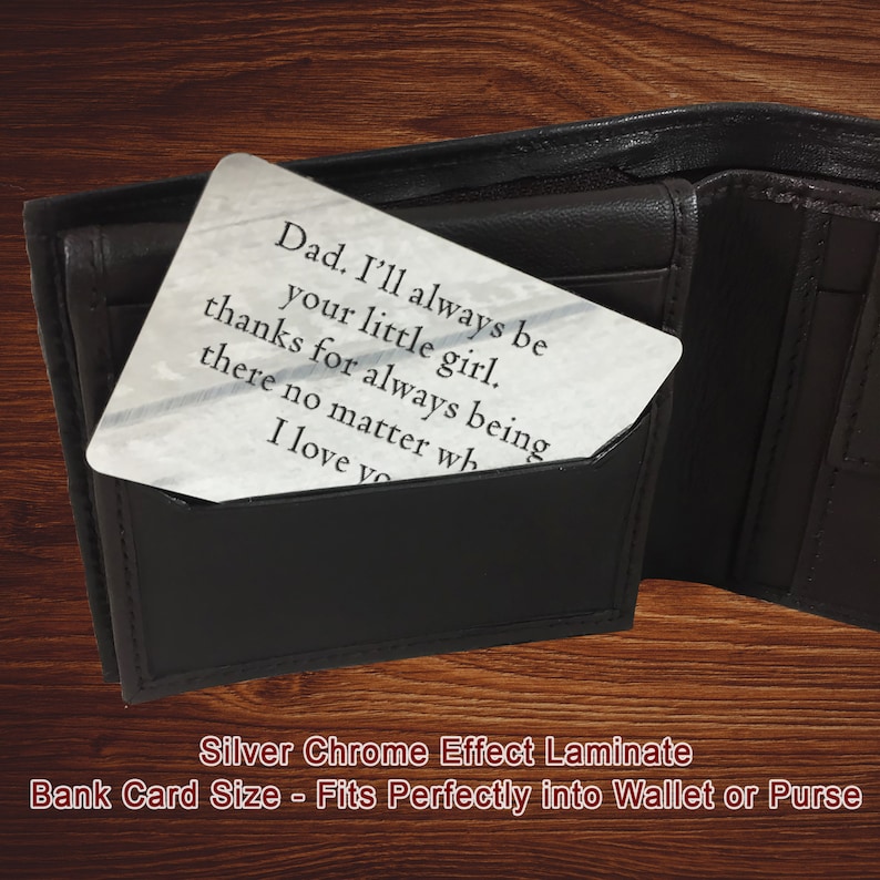 Engraved Wallet Insert Card, Sentimental Dad Gift From Daughter - Etsy