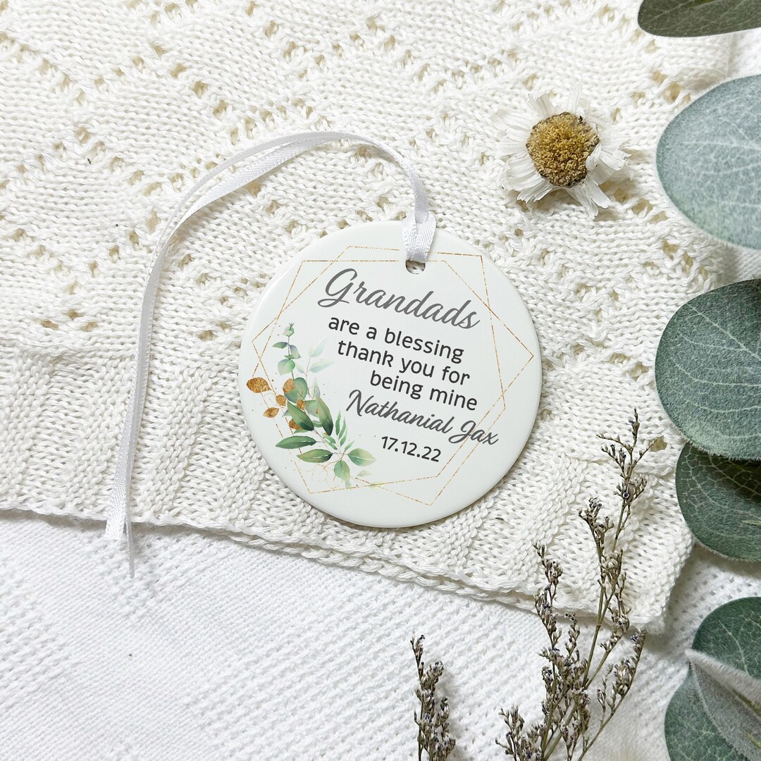 Grandad Gift, Personalised Ceramic Plaque for New Grandads and First ...