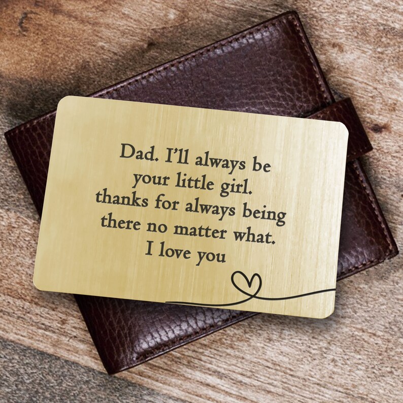Daddy Wallet Insert Card Gift From Daughter Sentimental Dad - Etsy