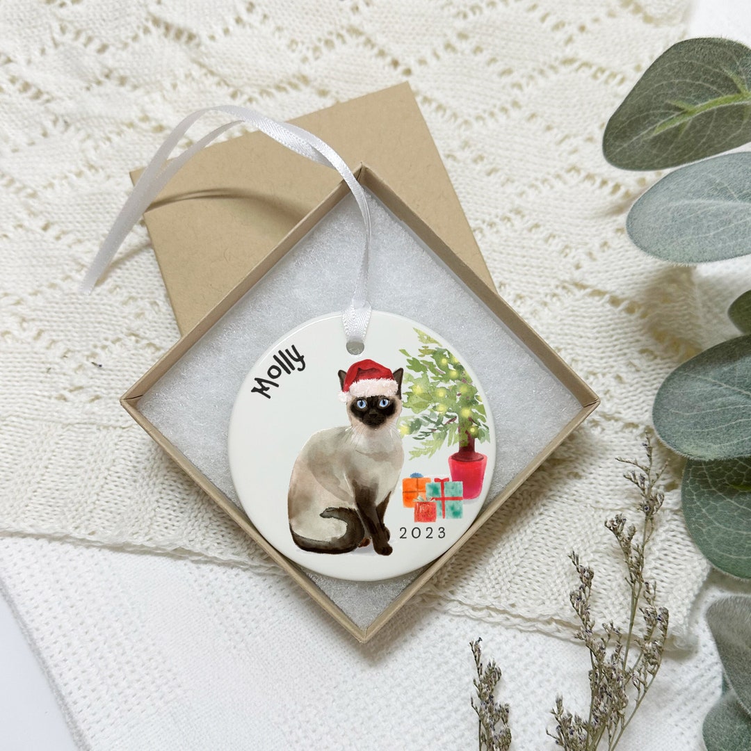 Siamese Cat Christmas Bauble, Siamese Cat Breed Decoration ...