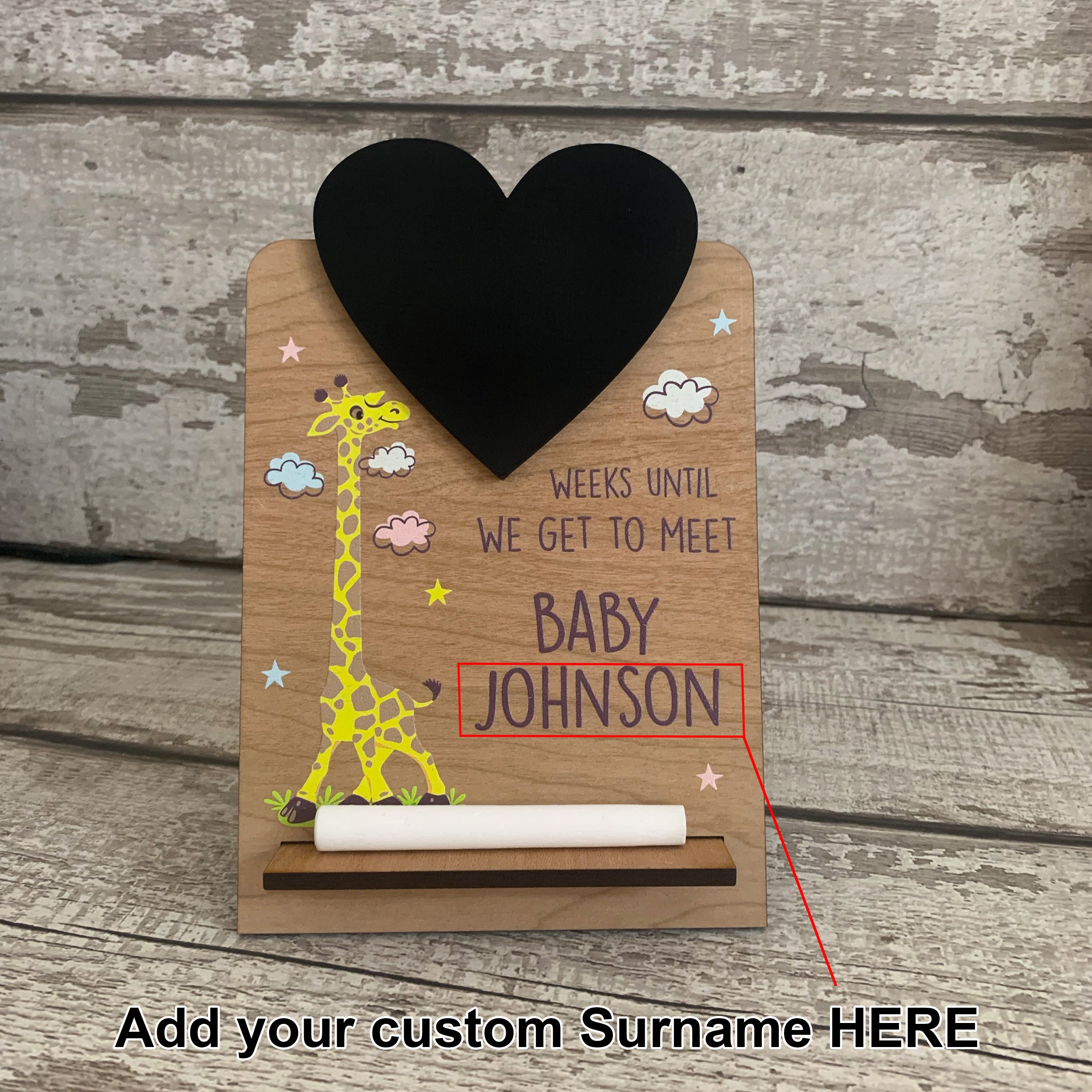 Baby Arrival Countdown Plaque Personalised Countdown to Baby - Etsy