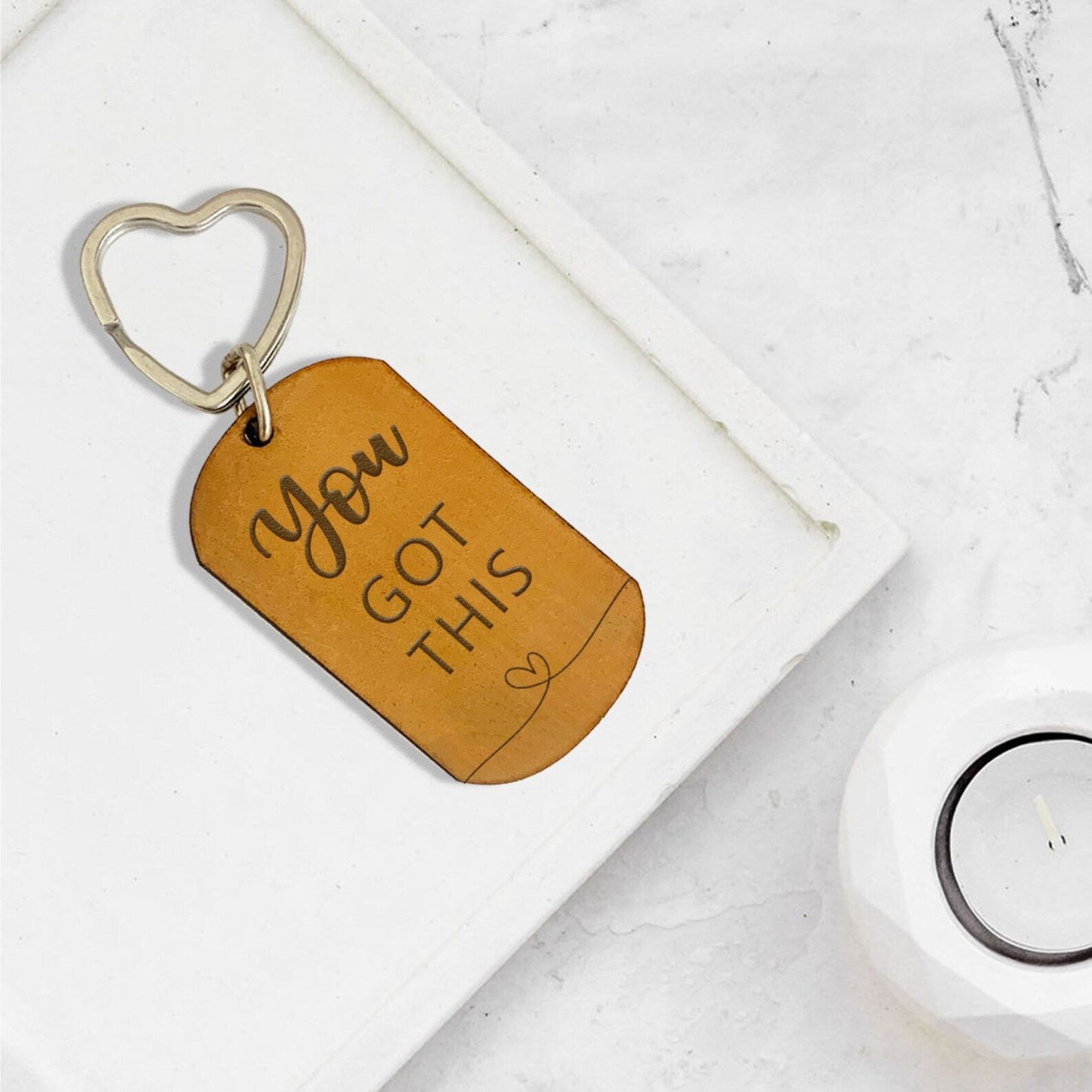 Engraved Leather Keychain. Custom Leather Keychain. Leather | Etsy