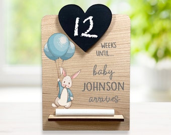 Personalised Baby Arrival Countdown Plaque Engraved Chalk - Etsy UK