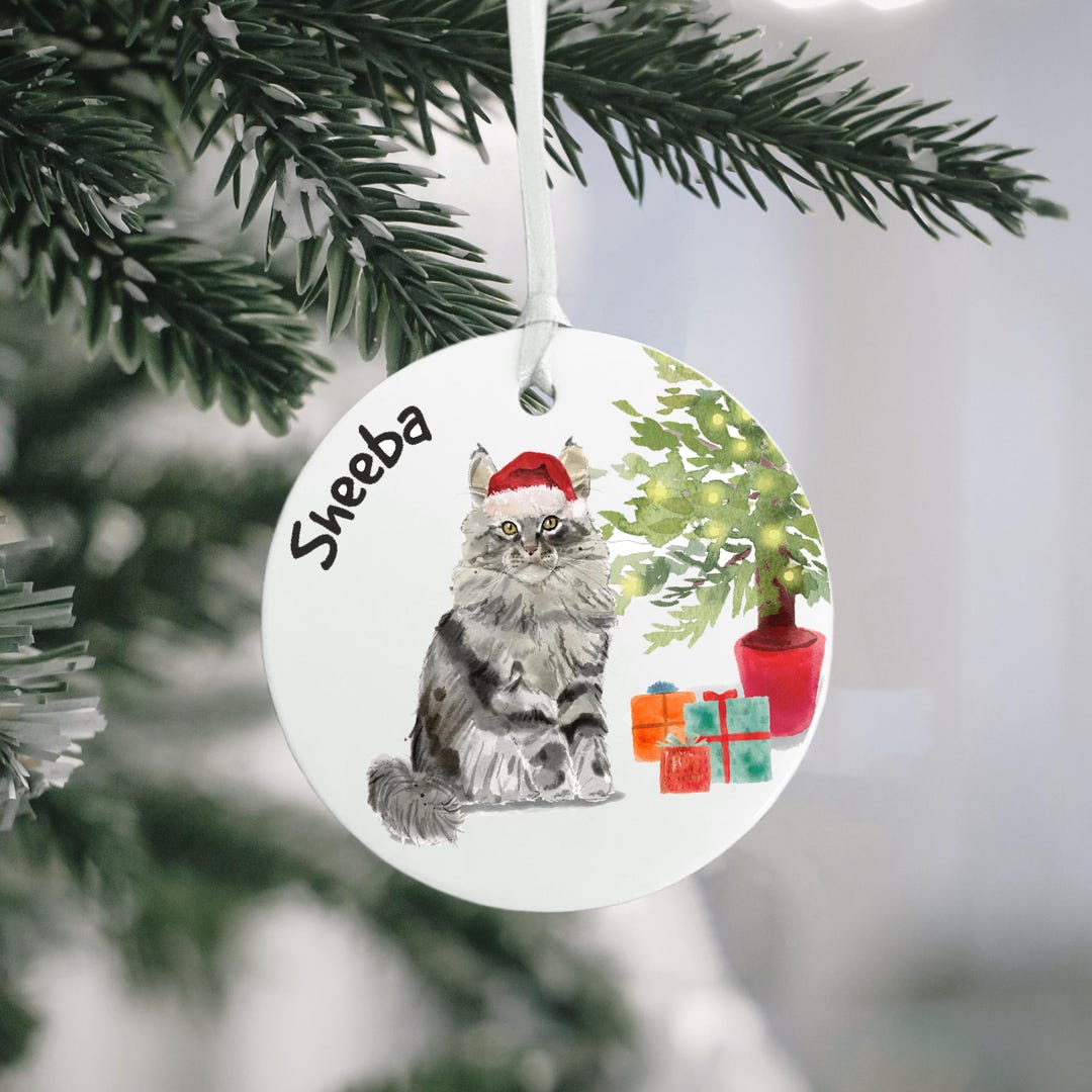 Maine Coon Cat Christmas Bauble, Maine Coon Cat Breed Decoration ...