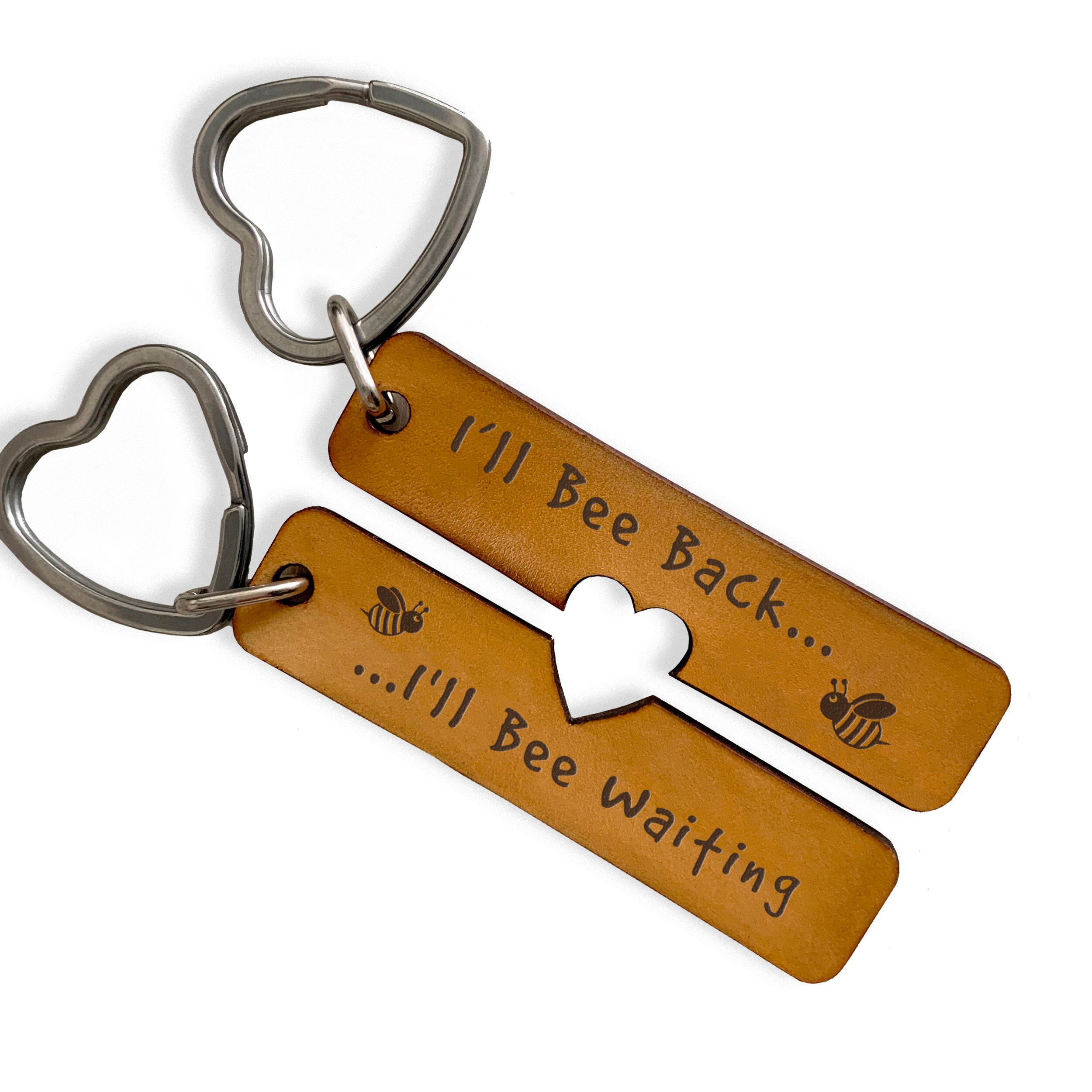 His & Hers Pair of Keyrings Leather Key Tag Pendant Engraved - Etsy UK