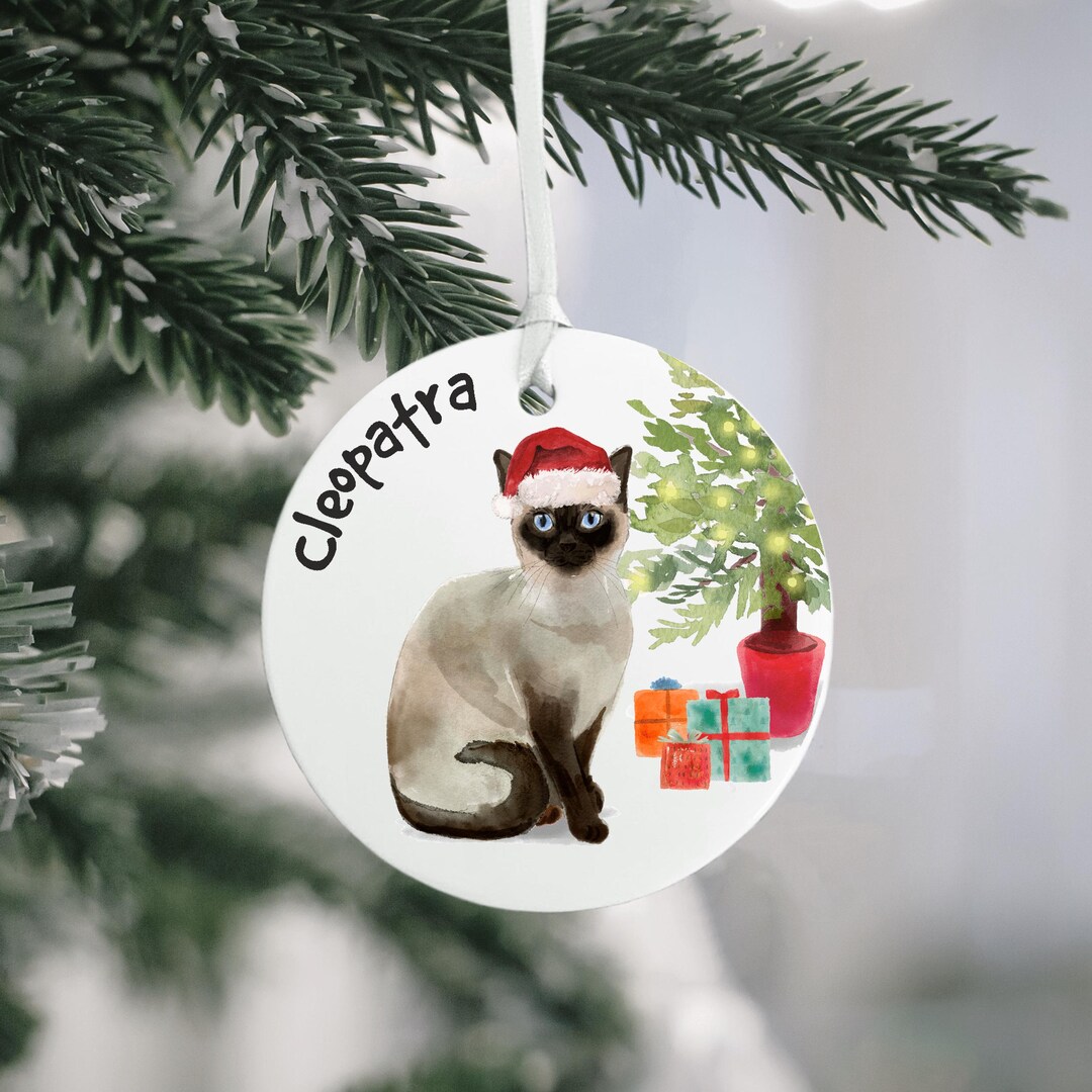 Siamese Cat Christmas Bauble, Siamese Cat Breed Decoration ...
