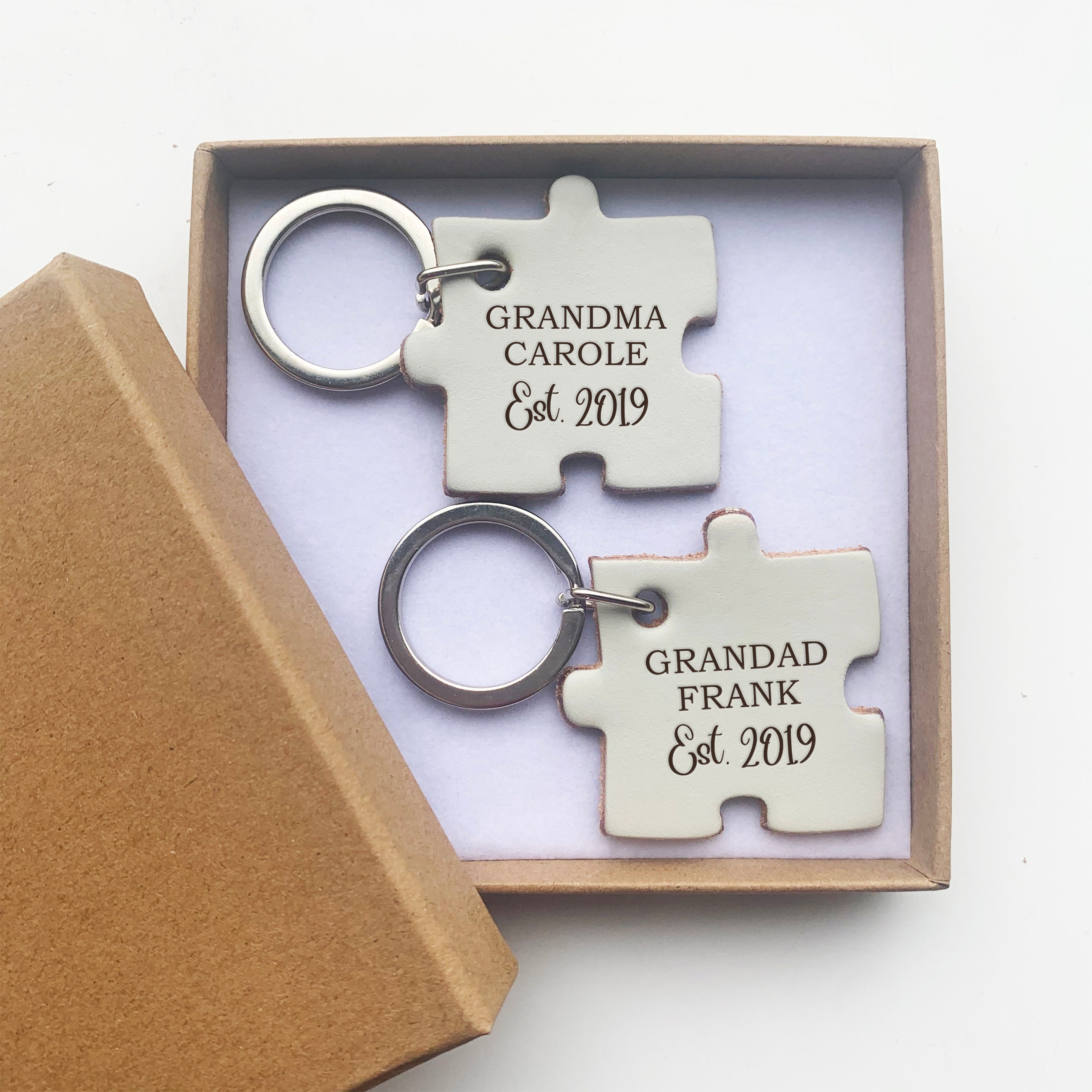 Grandparents Keyring Gift Set Personalised Keychain Pair for - Etsy.de