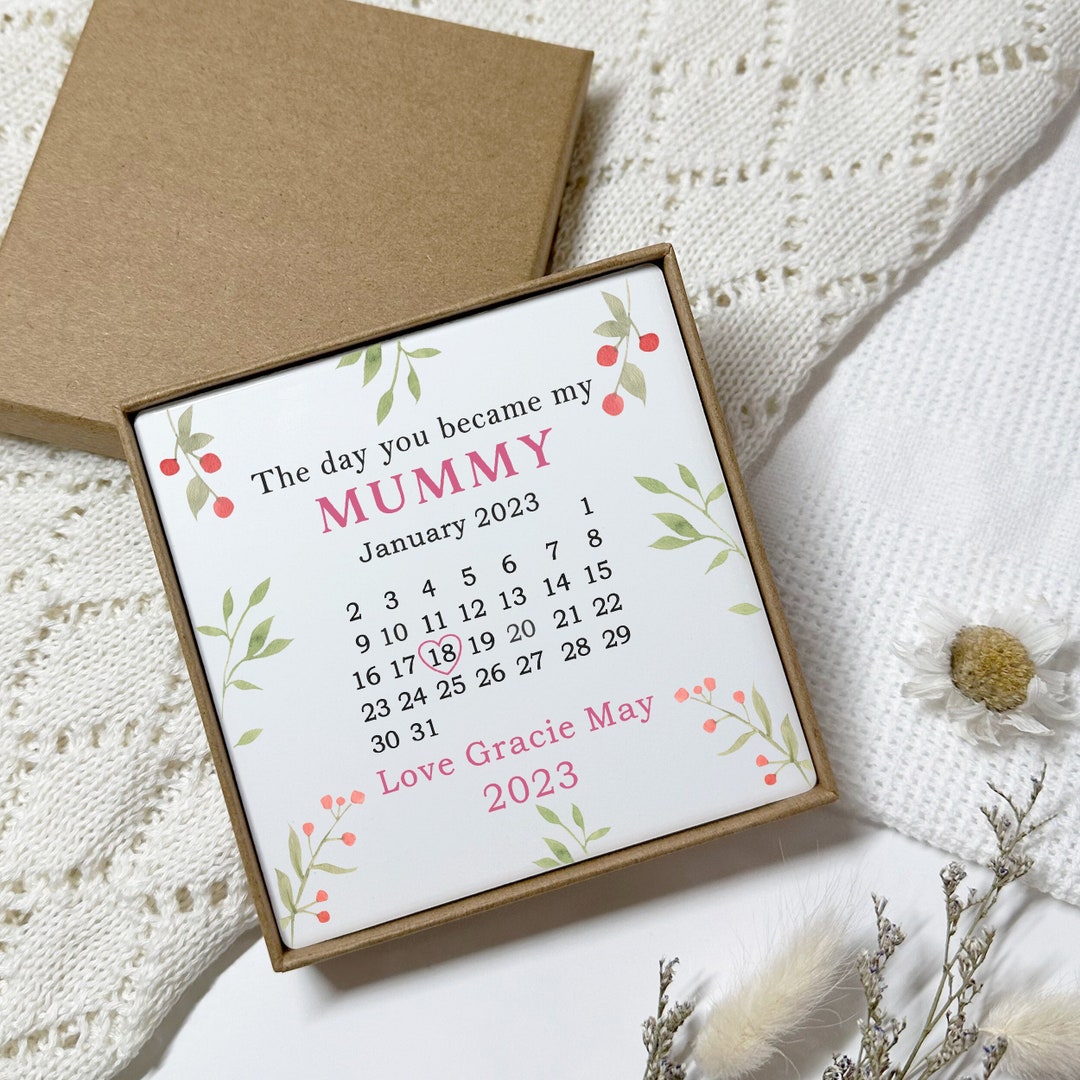 Mothers Day Gift, Personalised the Day You Became My Mummy, Ceramic ...