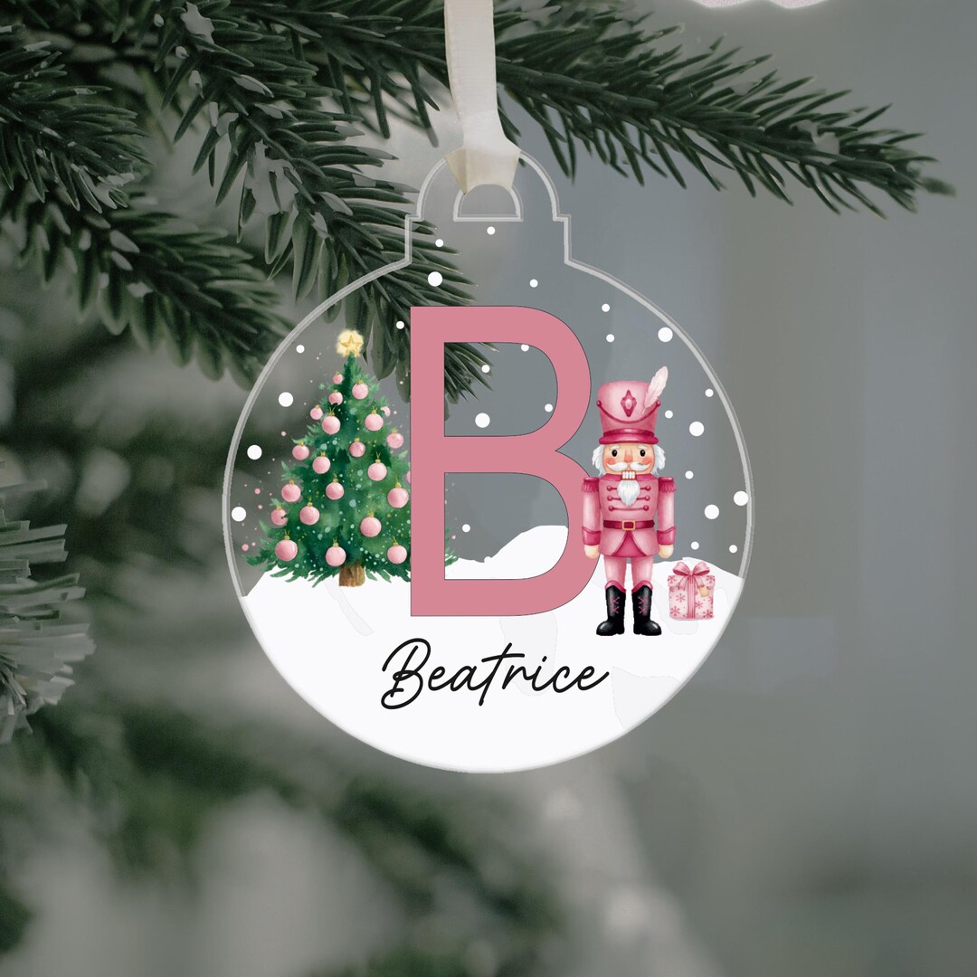 Customisable Nutcracker Christmas Ornament: Clear Acrylic Bauble for ...