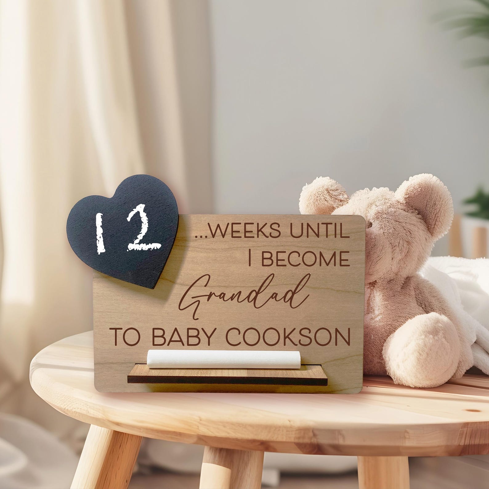 Grandparents Baby Announcement, Baby Countdown Plaque, Personalised ...