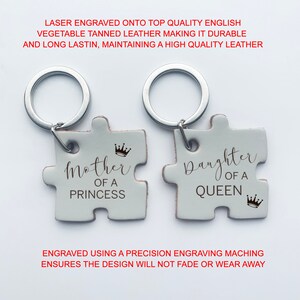 Mother and Daughter Gift, Mum Keyring Gift, Engraved Leather Pair of ...