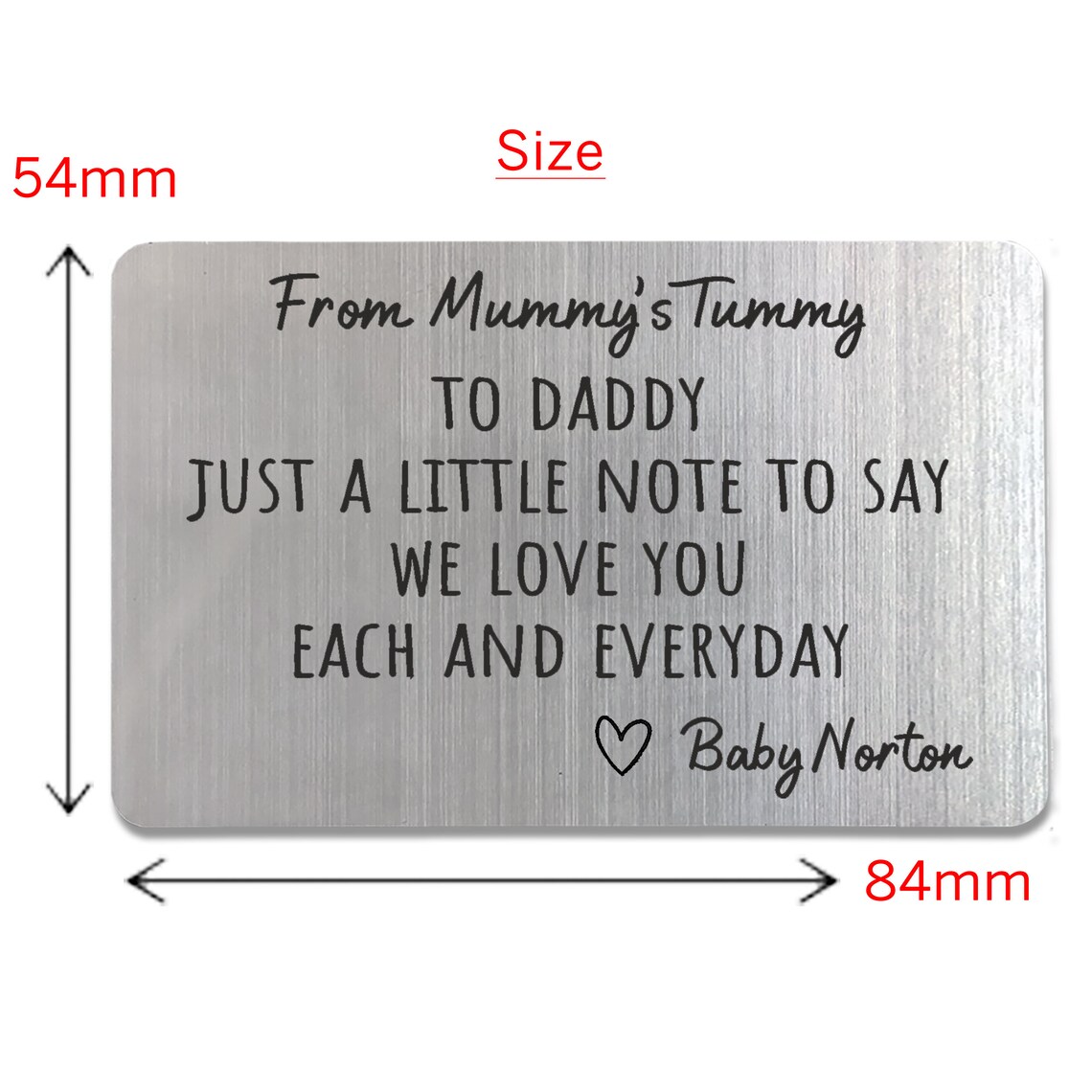 Message From Bump for Daddy to Be, Sentimental Engraved Men's Wallet ...