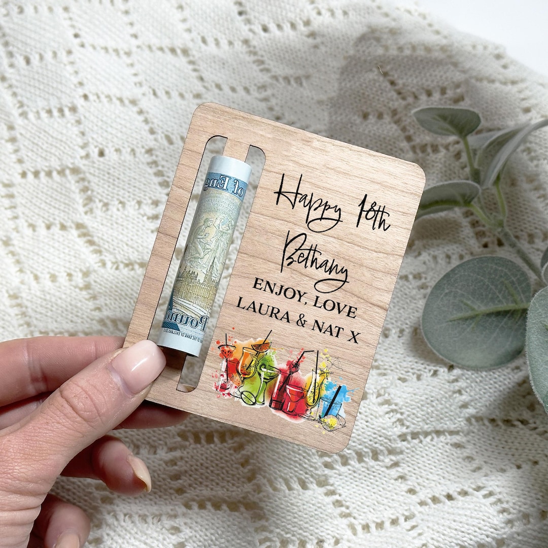 21st Birthday Gift, Money Gift Holder, Personalised Money Wallet, Money ...