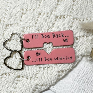 His & Hers Pair of Keyrings Leather Key Tag Pendant Engraved - Etsy