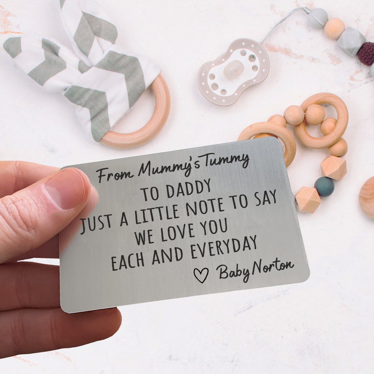 Message From Bump for Daddy to Be, Sentimental Engraved Men's Wallet ...