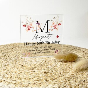 60th Birthday Plaque, 60th Birthday Gift for Her, Birthday Keepsake for ...
