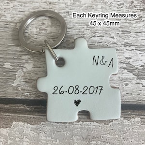 Couples Keyring, Personalised Special Date Keyring, His and Hers ...