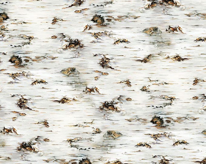 Birch Tree Texture Fabric by Timeless Treasures, Large Tree Bark, Misty ...