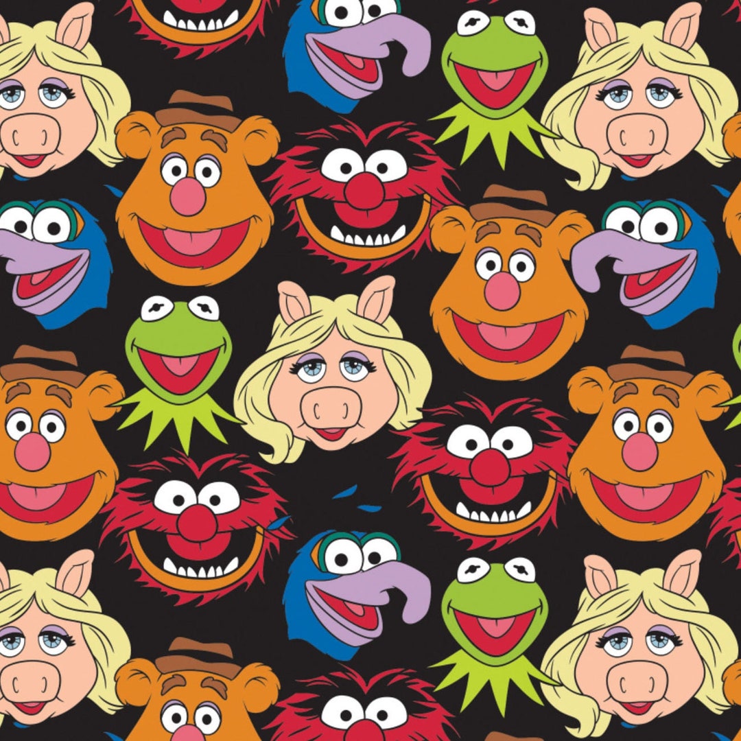 Muppets Fabric, Children's Fabric by Camelot Fabrics, Puppets, Black ...
