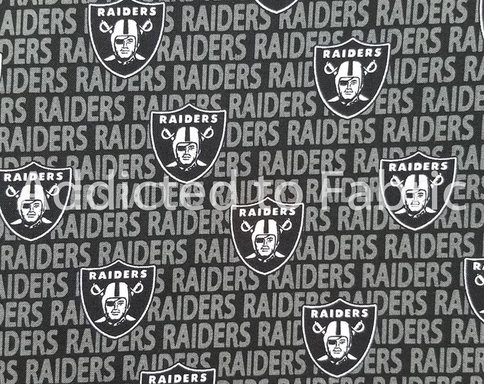 Las Vegas Raiders Fabric by the Yard, by the Half Yard, Raiders, NFL ...