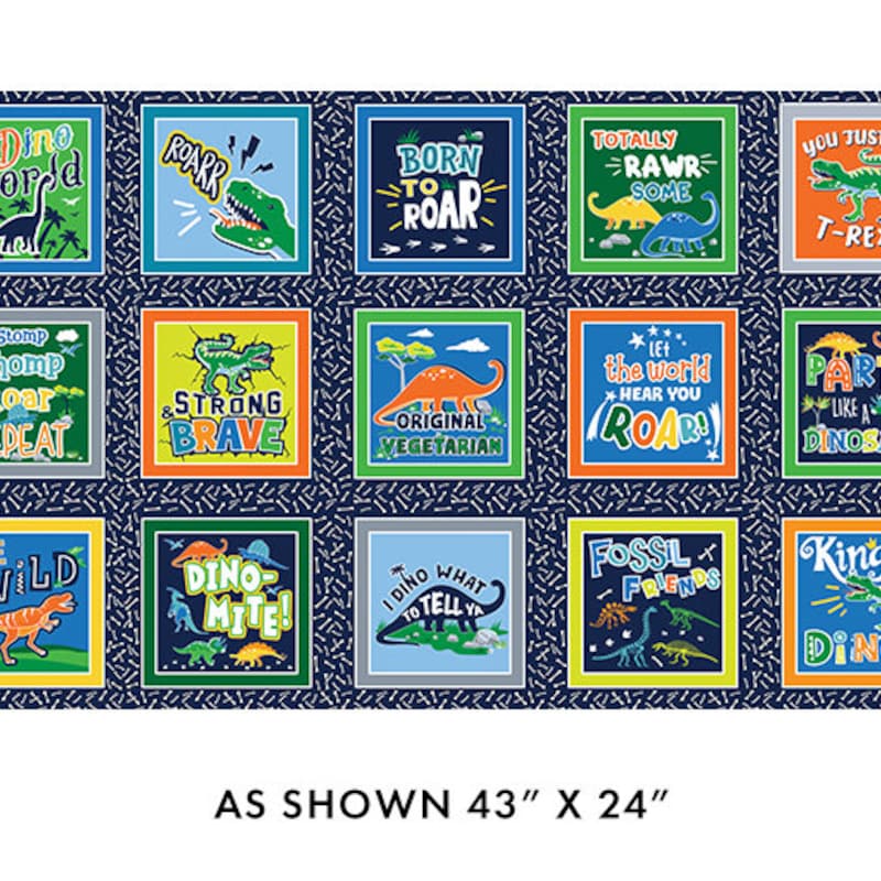 Dinosaur Quilt Panel - Etsy
