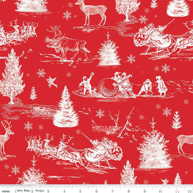Red Christmas Fabric - Etsy