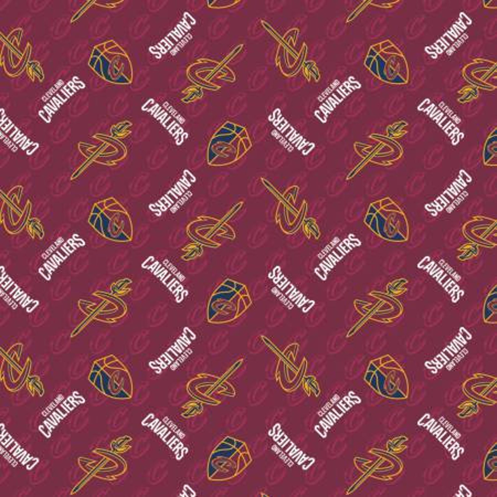 Cleveland Cavaliers Fabric, NBA Cotton Fabric, Officially Licensed ...