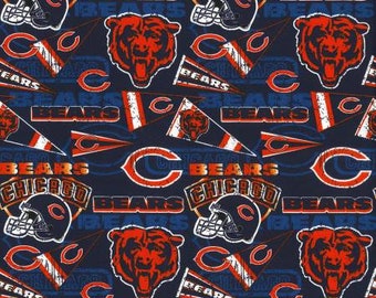 Chicago Bears Fabric - Etsy