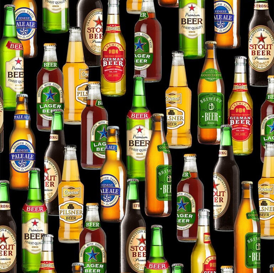 Beer Bottles Fabric by Timeless Treasures, Beer Tasting, Grab Me a Beer ...