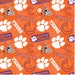 Clemson University Fabric, Clemson Tigers, Licensed NCAA Fabric, South ...