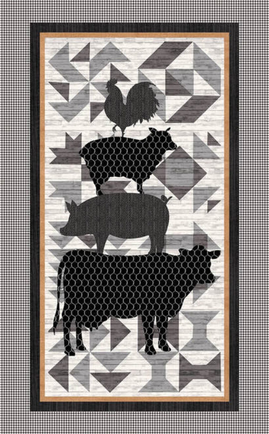 Buttermilk Farmstead 30" Fabric Quilt Panel, Cow, Pig, Lamb, Sheep ...