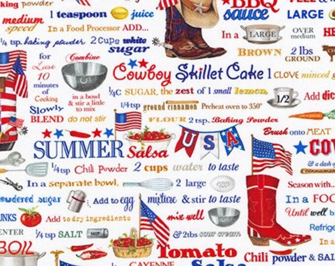Kiss the Cook Fabric by the Yard or Half Yard, Americana, Robert ...