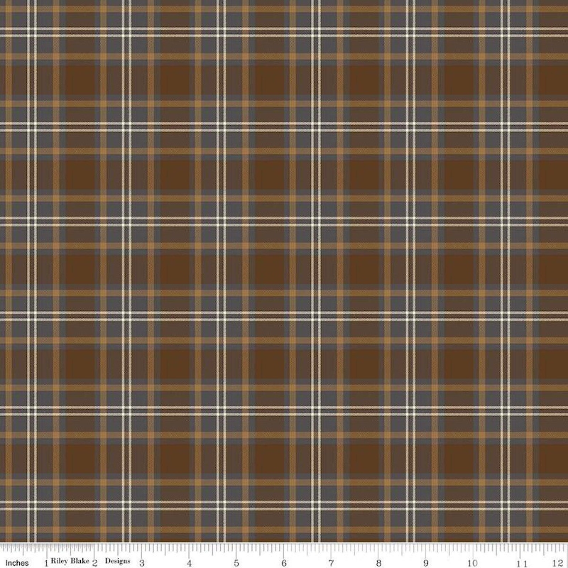 Brown Plaid Fabric - Etsy