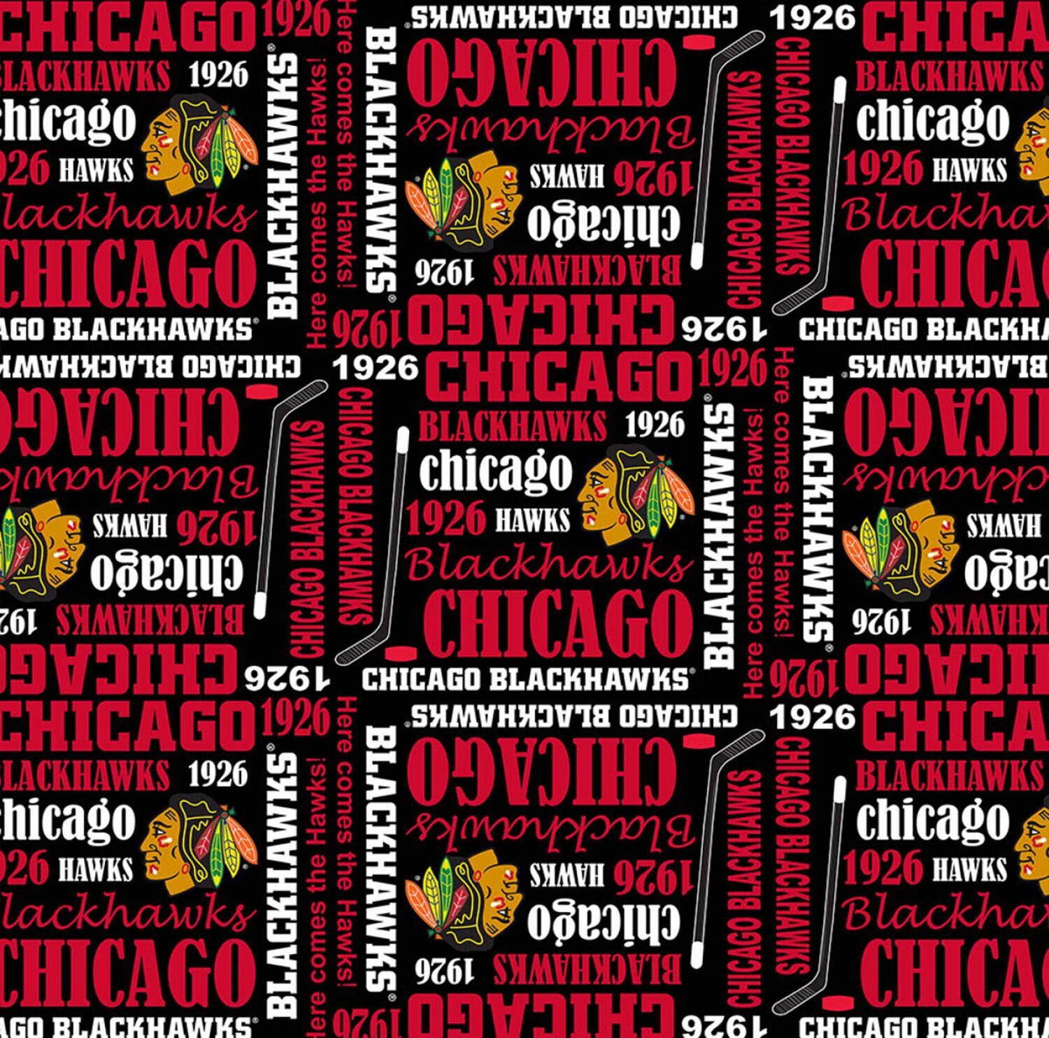 Chicago Blackhawks Fabric by the Yard by the Half Yard NHL | Etsy