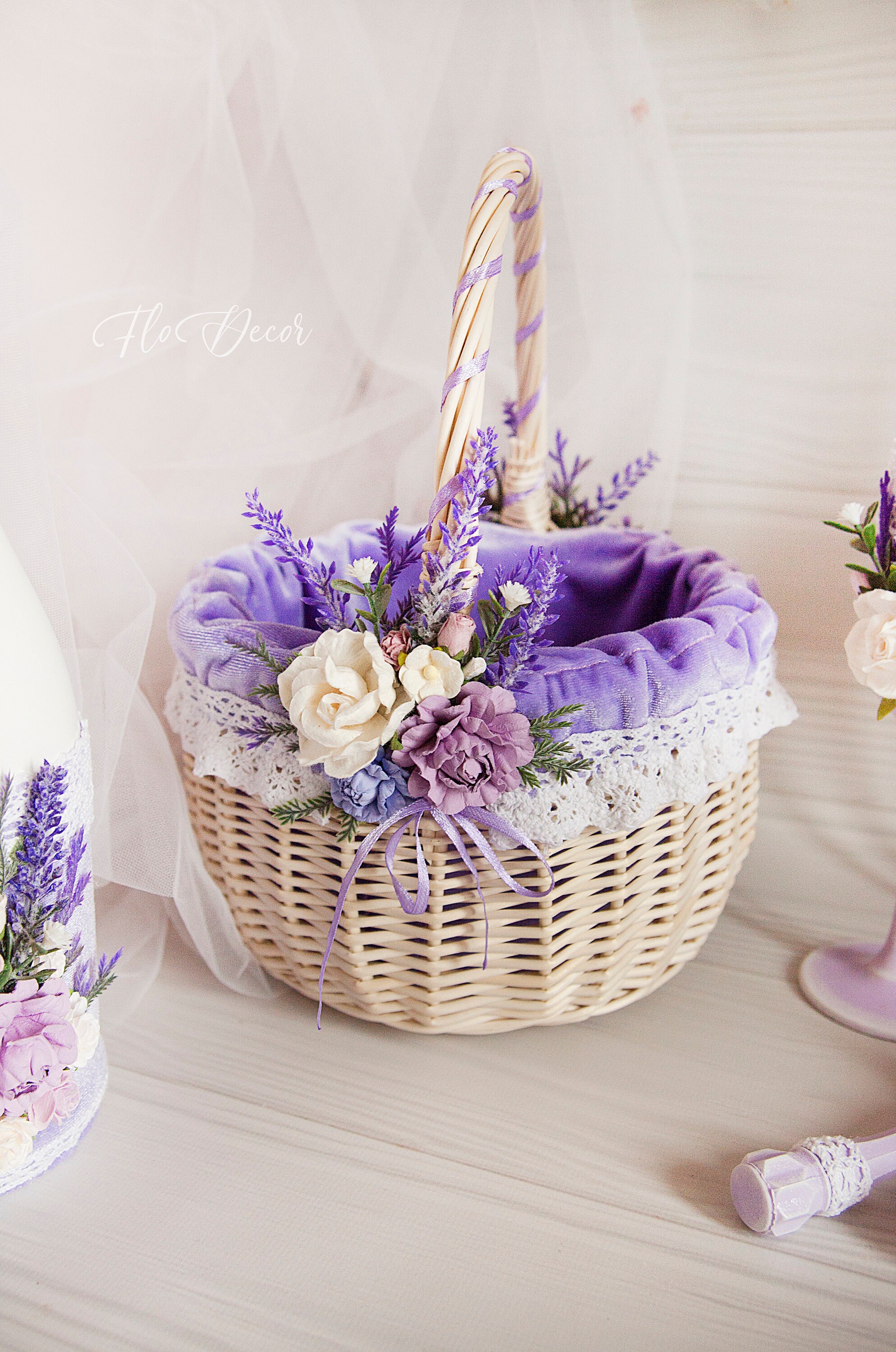 Purple Wedding Flower Basket