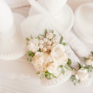 Wedding White Unity Candles Set and Holders Lace Wedding Candles ...