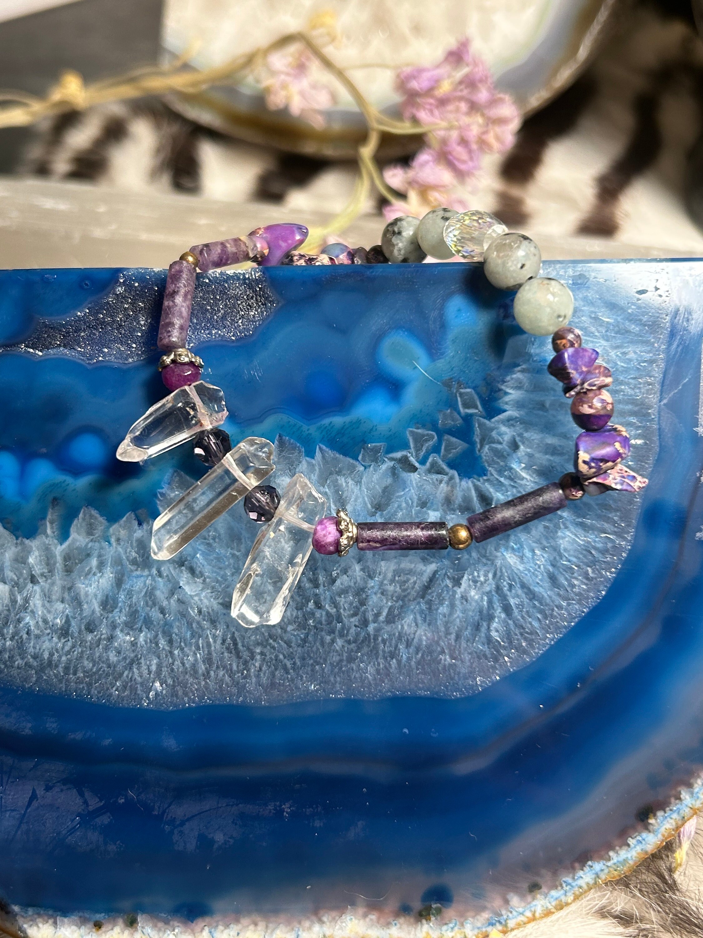 Zelda moonstone Dyed Jasper - Etsy