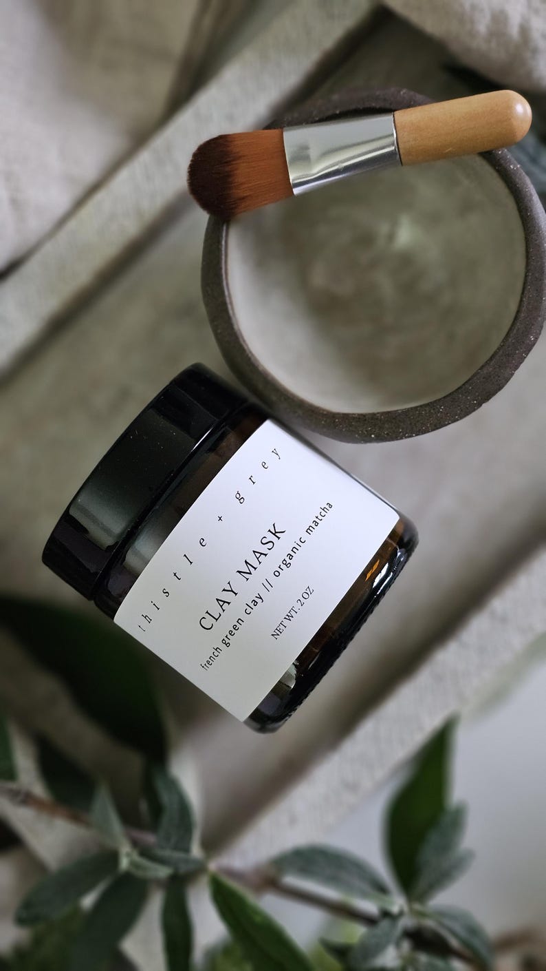 CLAY MASK SET | French Green Clay and Organic Matcha Face Mask and ...