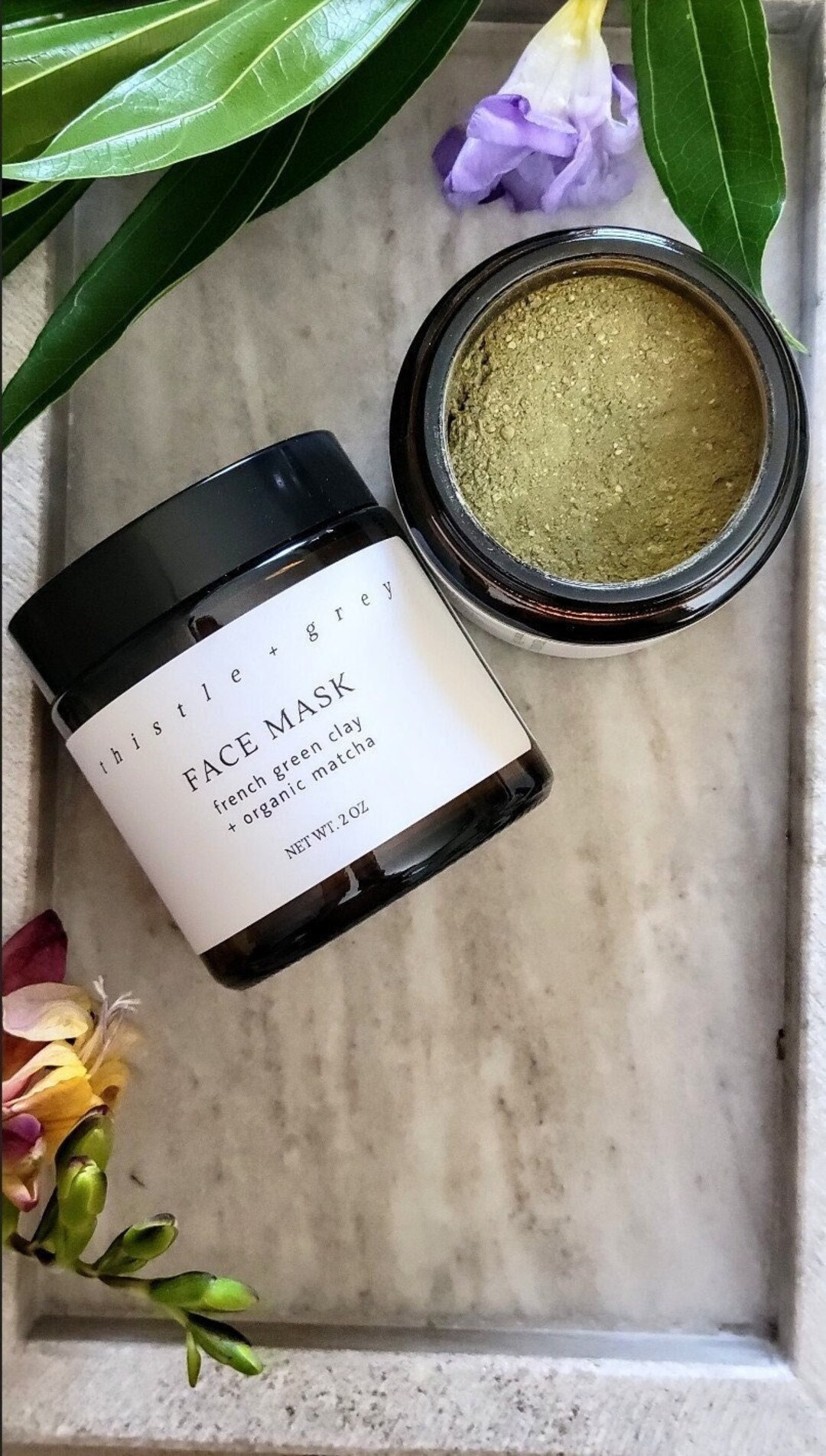 French Green Clay Organic Matcha Mask Soothing Face Mask Detox Face ...