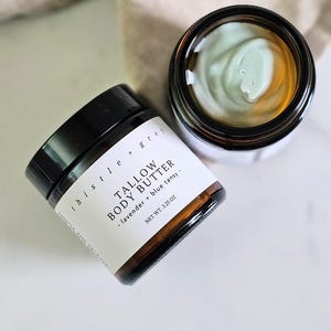 ORGANIC TALLOW BUTTER | Lavender + Blue Tansy | Grass-fed and Finished ...