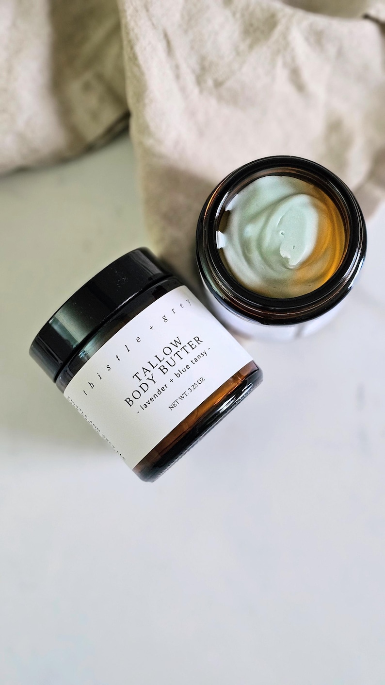 ORGANIC TALLOW BUTTER | Lavender + Blue Tansy | Grass-fed and Finished ...