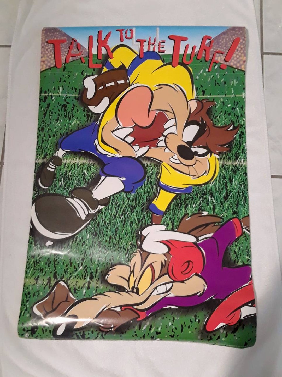 Vintage Looney Tunes Football Talk to the Turf Poster - Etsy