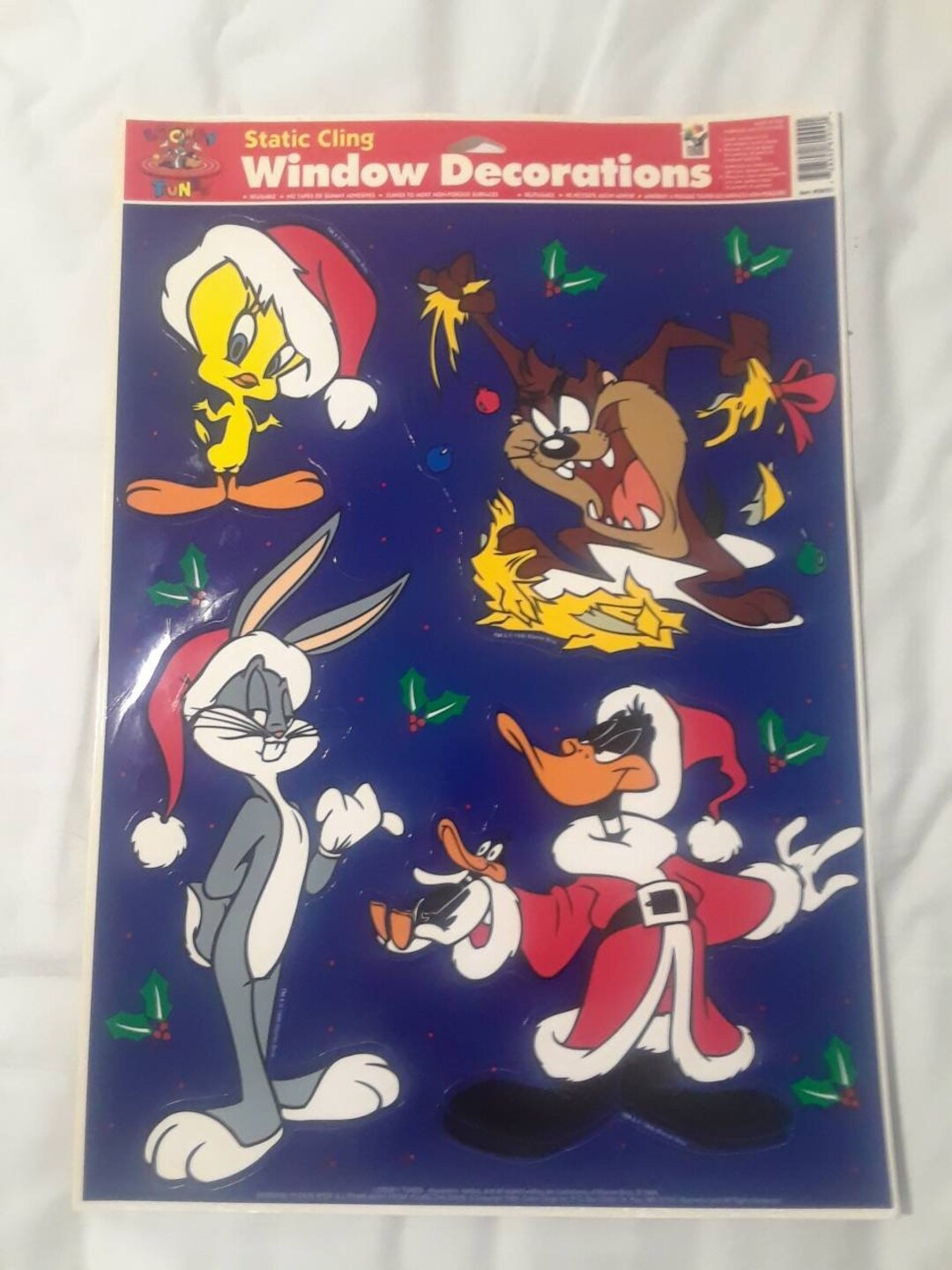 Vintage Looney Tunes Christmas Window Decorations Static Cling - Etsy
