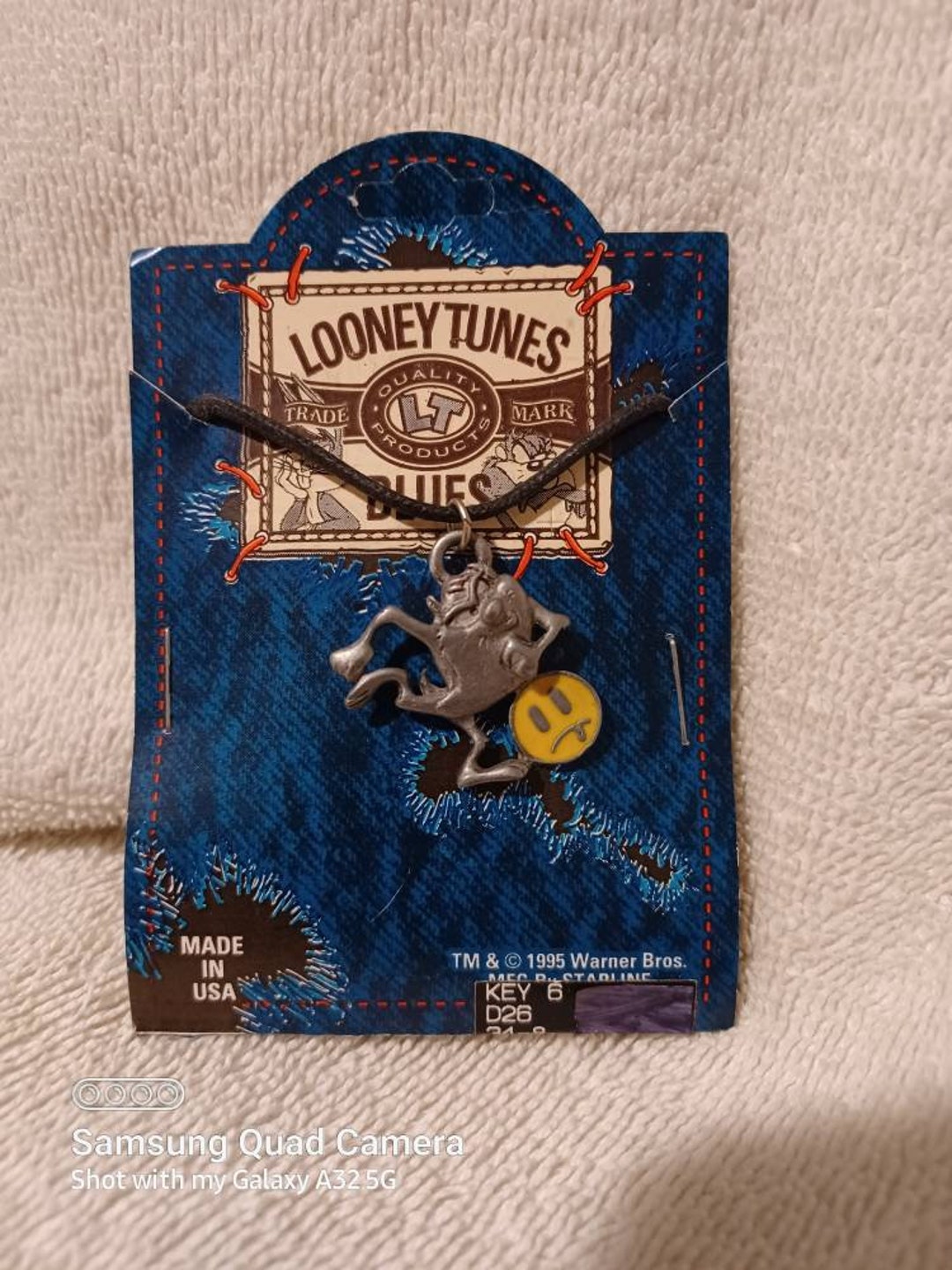 Vintage Looney Tunes Taz & Sad Smiley Face Necklace - Etsy