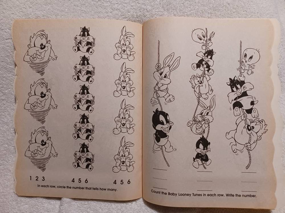 Vintage Looney Tunes Tiny Toon Count on Numbers Coloring & Activity ...